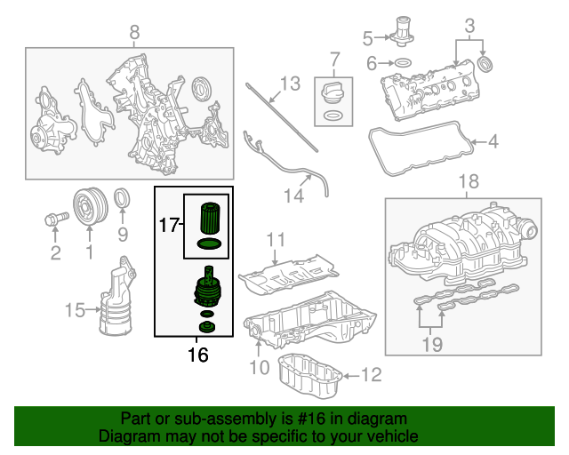 15650-0S010 - Cap Assembly, Oil Filter With Element - 2007-2022 Toyota ...