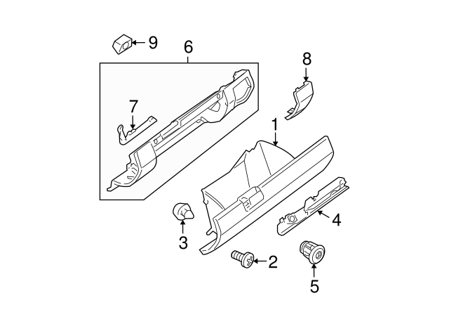 68513-ZS00A - Glove Box Support 2005-2021 Nissan | Nissan Parts ...
