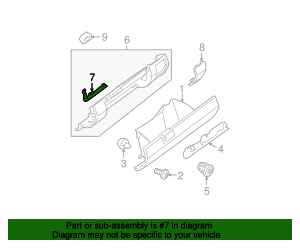 68513-ZS00A - Glove Box Support 2005-2021 Nissan | Nissan Parts ...