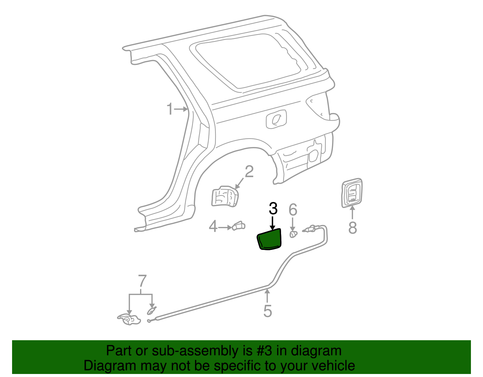 77350-0C011 - 2001-2007 Toyota Sequoia - Fuel Door | Sparks Parts