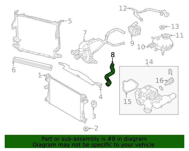 2019-2020 Jeep Renegade Radiator Coolant Hose 68518873AA | TascaParts.com