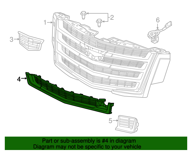 2015-2020 Cadillac Molding Asm-Frt Bpr Fascia Lwr 23181987 | GM Parts ...