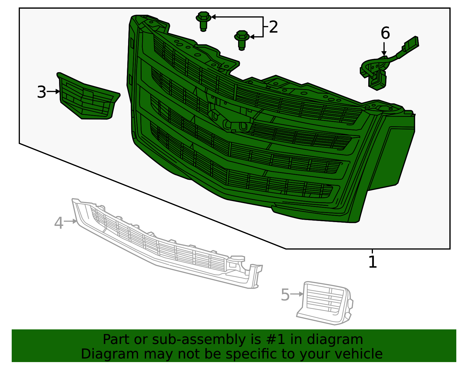 2019-2020 Cadillac Black Front Upper Grille 84661791 GM | GMPartsDirect.com