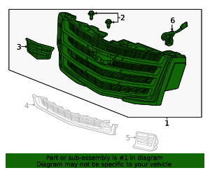 2020 Cadillac Black Front Upper Grille 84661792 GM | GMPartsDirect.com