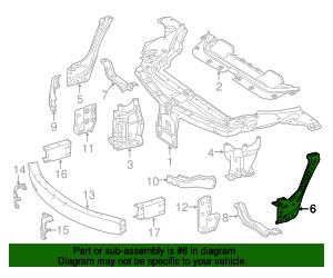 231-620-23-14 - Radiator Support Panel Reinforcement 2013-2020 Mercedes ...