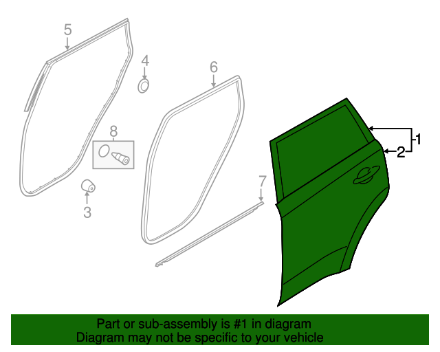 2014-2019 Kia Door Shell - Passenger Side (RH) 77004-B2010 | TascaParts.com