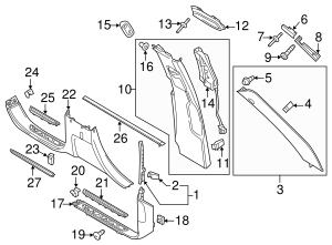 2011-2018 Porsche Cayenne Scuff Plate 958-559-540-00-9B9 | Sunset Porsche Parts