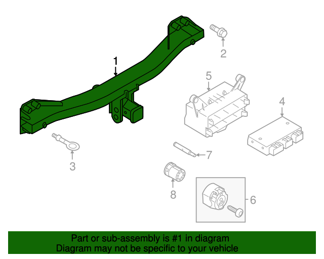 2011-2014 Volkswagen Touareg Trailer Hitch 7P0-803-881-D | vwpartscente