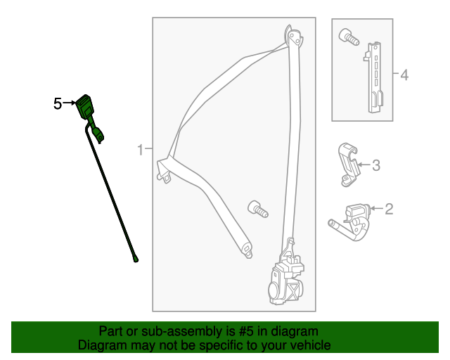 166-860-09-69 - Seat Belt Receptacle 2012-2019 Mercedes-Benz ...