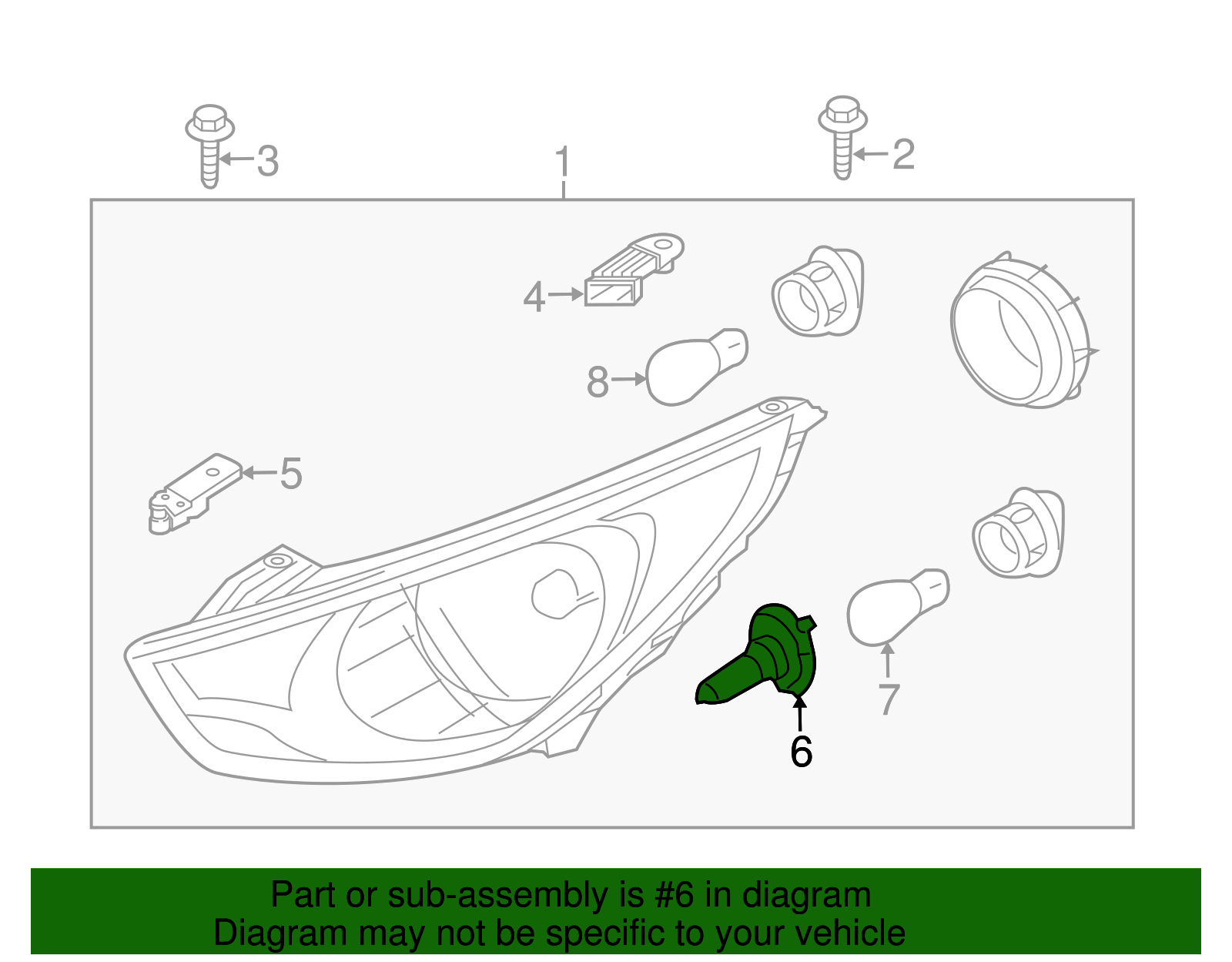 Genuine Headlamp Bulb for 2014-2015 Hyundai Tucson | Part# 18647-55002 ...