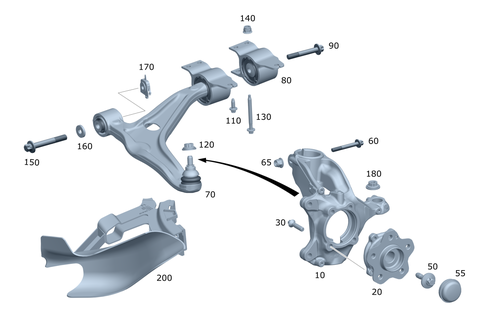 Steering Knuckle and Control Arm for 2020 Mercedes-Benz CLA250 ...