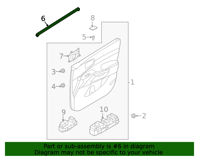 82230-R5000 - Belt Weather-Strip 2021-2023 Kia Sorento | Kia.Parts Store
