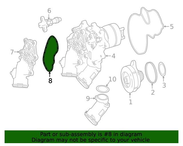 1772010900 - Engine Coolant Thermostat Housing Gasket 2018-2021 ...