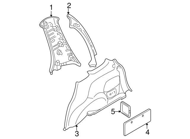 2002-2006 Mazda Tribute Rear Trim Panel EC01-68-280K-76 ...