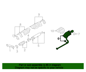 28700-3K520 - Muffler & Pipe - 2008-2010 Hyundai Sonata | OEM Parts Quick