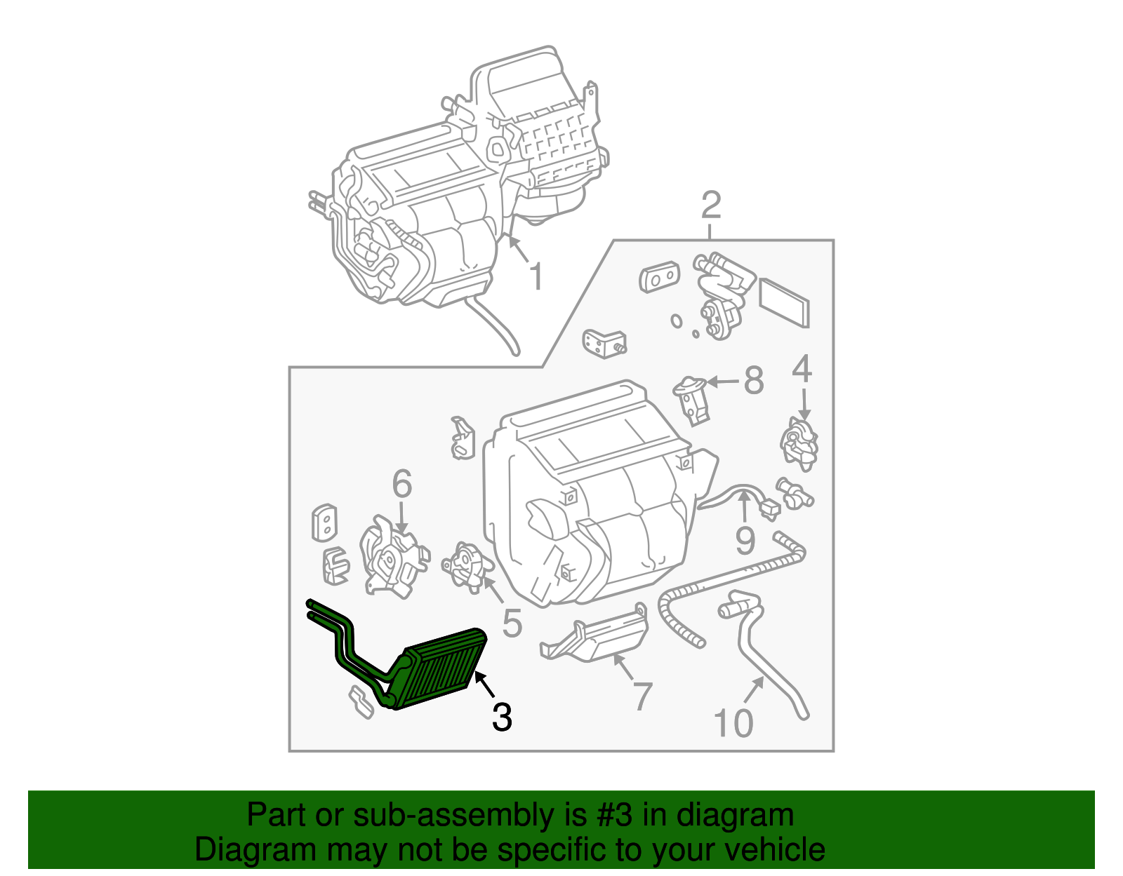 2007-2010 Toyota Sienna Heater Core 87107-08060 | Toyota Parts Center