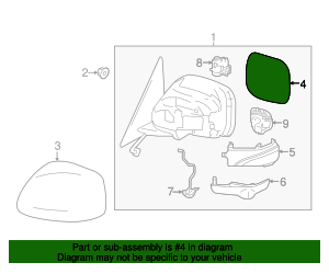96366-1ZR0A - Mirror Glass - 2013-2020 Infiniti | Discount Infiniti Parts