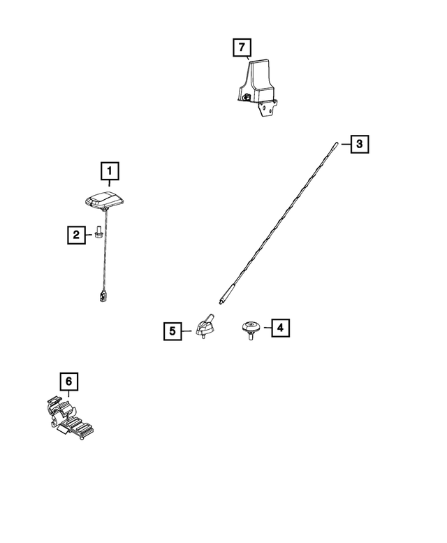 2022-2024 Ram Cable & Base Assembly Antenna 68522638AA | My Mopar Parts