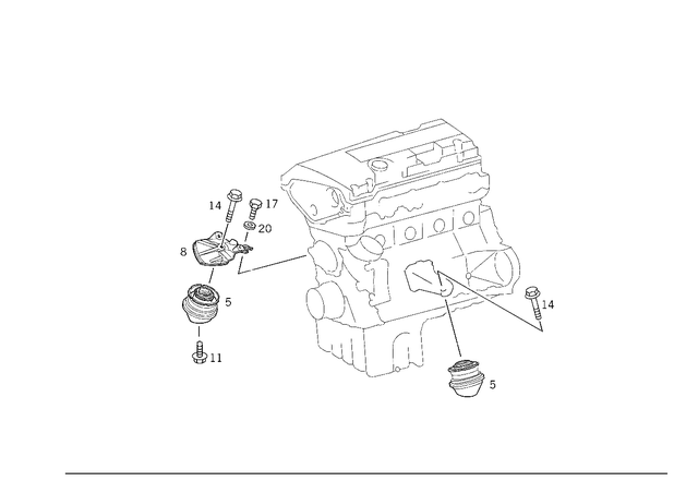 1998-2003 Mercedes-Benz Engine Mount 202-240-29-17 | MB OEM Parts