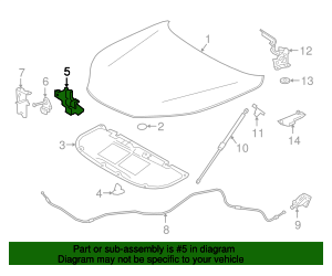 53510-78041 - Hood Latch For 2015-2021 Lexus | Lexus OE Parts