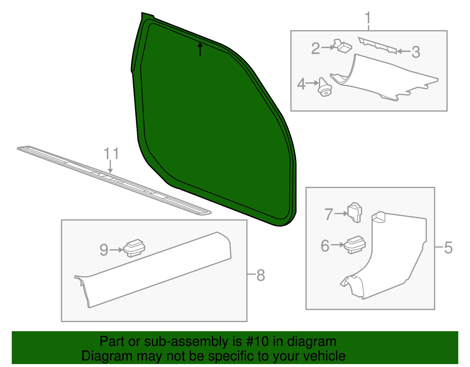 2010-2015 Chevrolet Camaro Driver Side Front Door Weatherstrip 22950429 ...