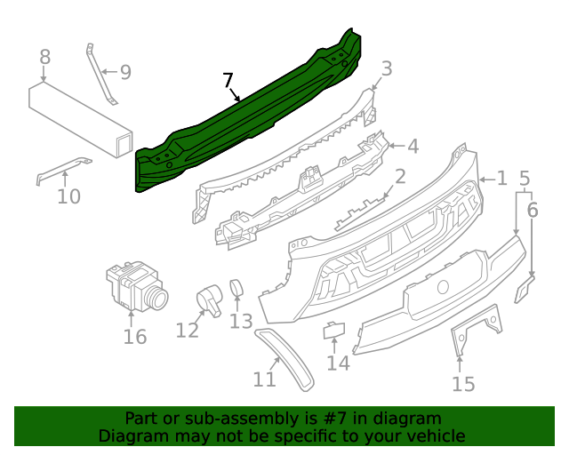 51127296780 - 2014-2021 BMW Impact Bar (51-12-7-296-780) | BMW of South ...