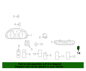 906-827-00-39 - Lamp Switch Blank Cover 2010-2018 Mercedes-Benz ...