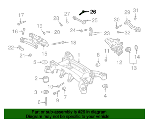 33321095590 - 2000-2006 BMW X5 Ft Upper Control Arm Bolt (33-32-1-095 ...
