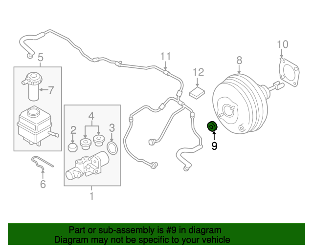 34331158929 - 2004-2019 BMW Power Brake Booster Check Valve Seal (34-33 ...