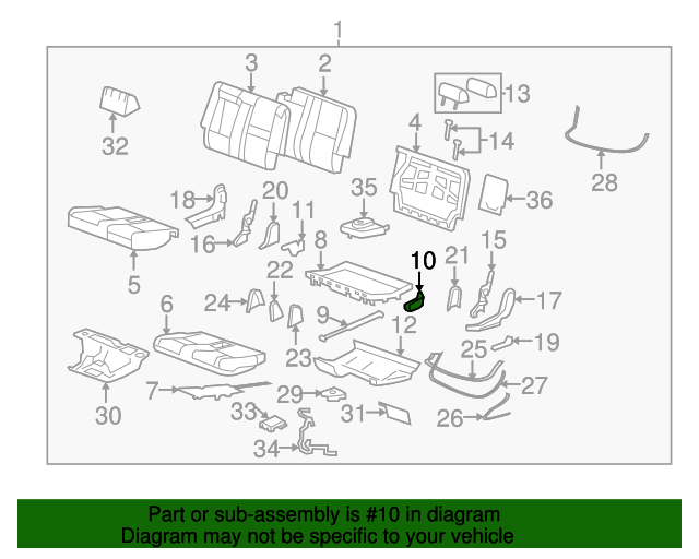 2007-2014 GM Rear Driver Side Seat Riser Latch 15275886 | GMPartsDirect.com