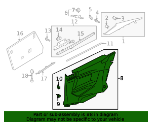 2018-2020 Audi Lower Quarter Trim 8W6-867-044-AC-LQF | OEM Parts Online