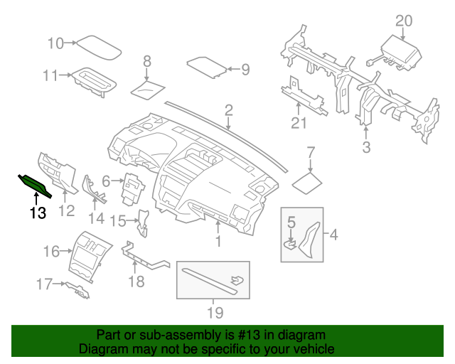 2018-2021 Subaru Fuse Box Door 66135AJ020VH | Subaru Parts Store