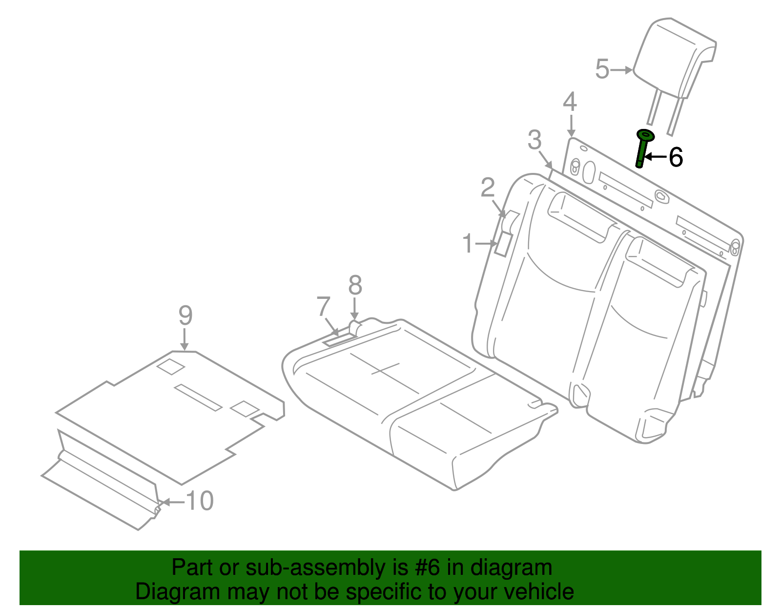 2012-2017 Nissan Quest Headrest Guide 87602-1JA0D | Team Nissan Inc.