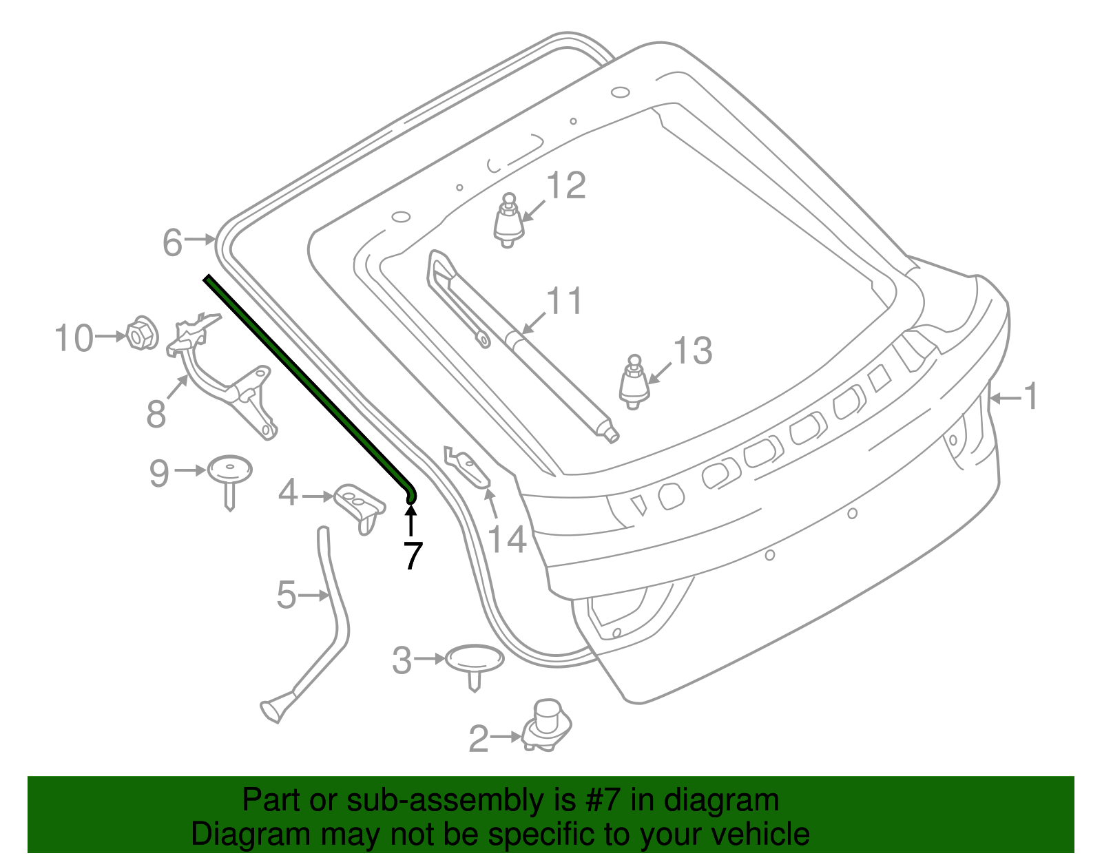 51767361873 - 2015-2020 BMW Side Seal (51-76-7-361-873) | BMW of South ...