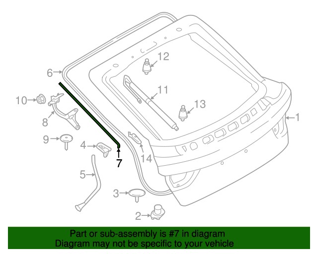 51767361873 - 2015-2020 BMW Side Seal (51-76-7-361-873) | BMW of South ...