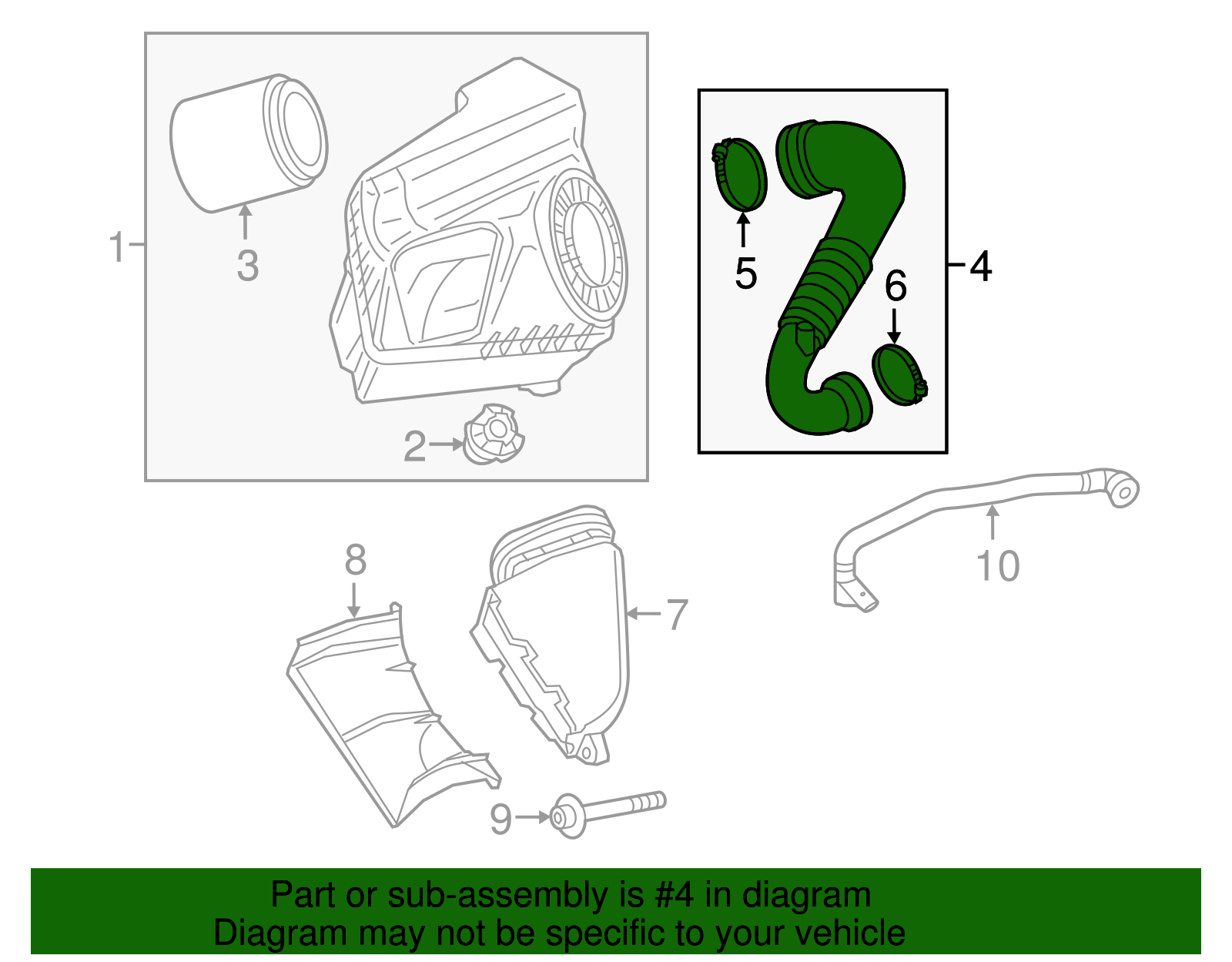 4G0-129-615-K - High-Quality Engine Air Intake Hose for 2016-2018 Audi ...