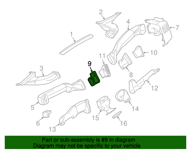 906-831-11-45 - Center Duct 2010-2018 Mercedes-Benz | Mercedes-Benz USA ...