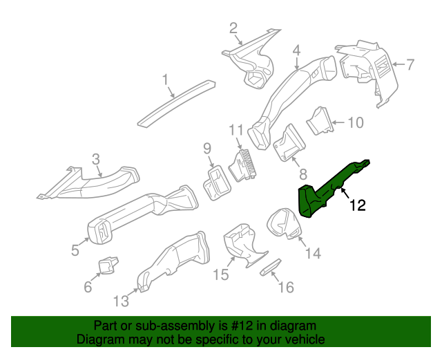 906-831-05-45 - Floor Duct 2010-2018 Mercedes-Benz | Mercedes-Benz USA ...
