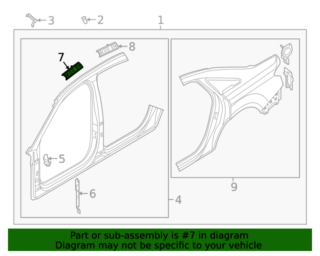 2019-2023 Audi Roof Side Rail Reinforcement 4N4-810-603-C | Audi USA Parts