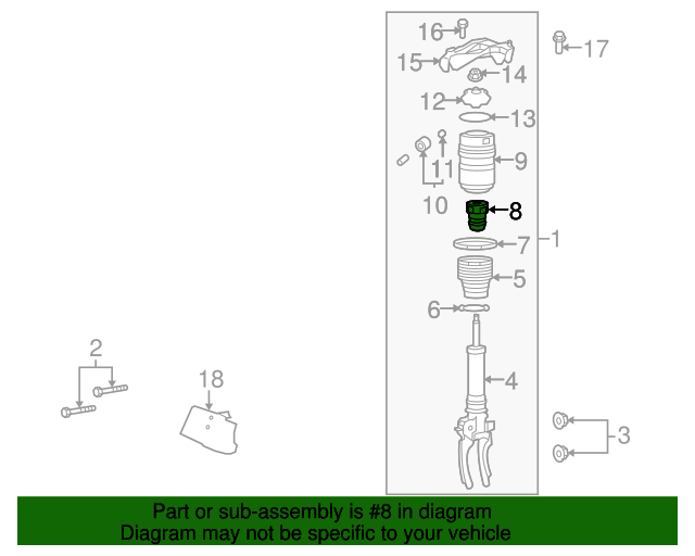 955-343-301-10 - Suspension Strut Bumper 2008-2010 Porsche Cayenne ...