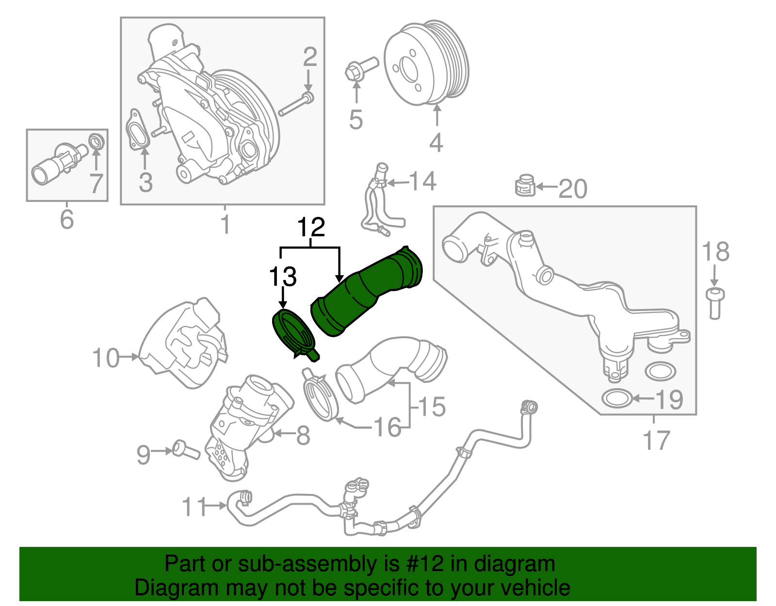 2012-2013 Land Rover Engine Coolant Hose LR045238 | OEM Parts Online