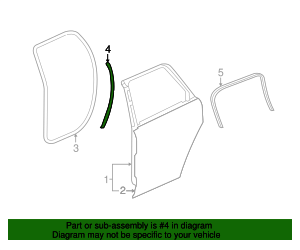 2007-2017 GM Rear Weather-Strip 22893937 | GMPartsDirect.com