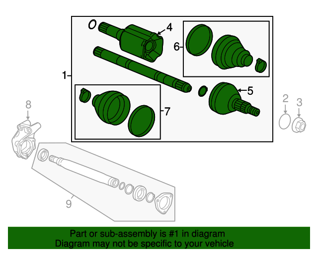 2010-2020 GM Front Driver Side Half-Shaft Assembly 84628595 GM ...