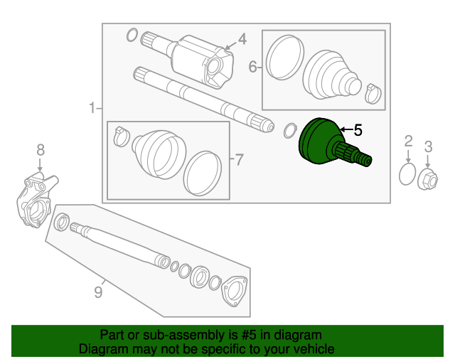 Front Wheel Half-Shaft Constant Velocity (CV) Outer Joint 39196365 ...