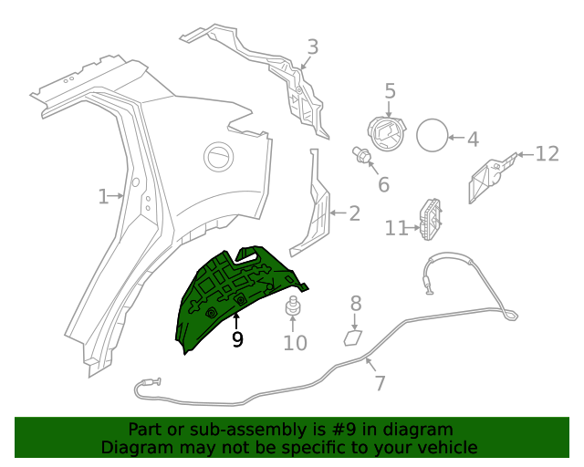 2018-2021 Nissan Kicks Wheelhouse Liner 76749-5RL0A | OEM Parts Online