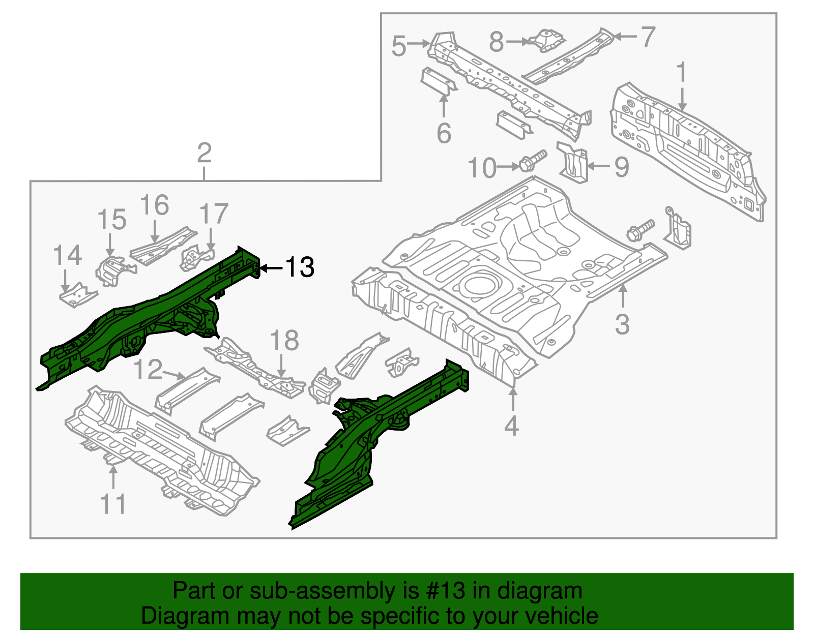 2015-2019 Kia Soul Side Rail 65720-B2700 | Retail Performance Auto Parts