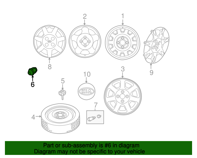 00603-26161 - Wheel Nut 1994-2005 Kia | Kia.Parts Store