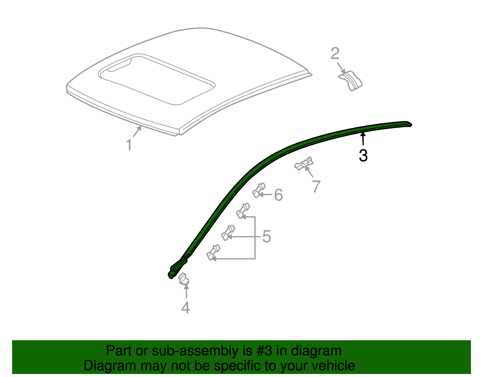 OEM 2003-2007 Honda Accord Roof Molding 73163-SDN-A01 | Honda ...