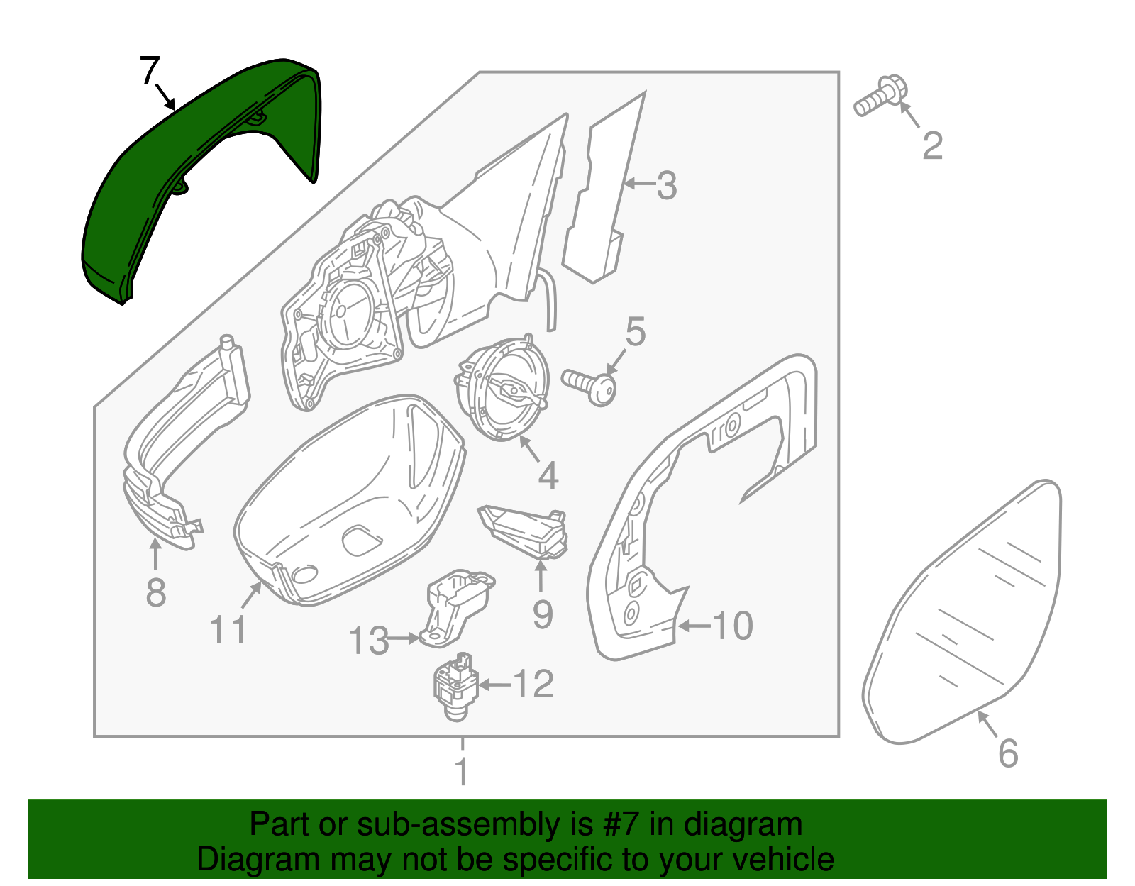 2018-2025 Volkswagen Mirror Cover 3CN-857-537-GRU | VW Direct Auto Parts