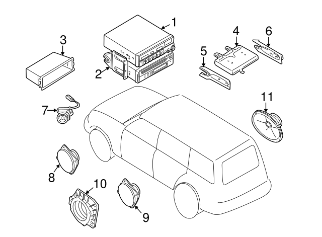 2001-2006 Mitsubishi Montero Rear Dr Speaker Bracket MR552679 | Auto Parts